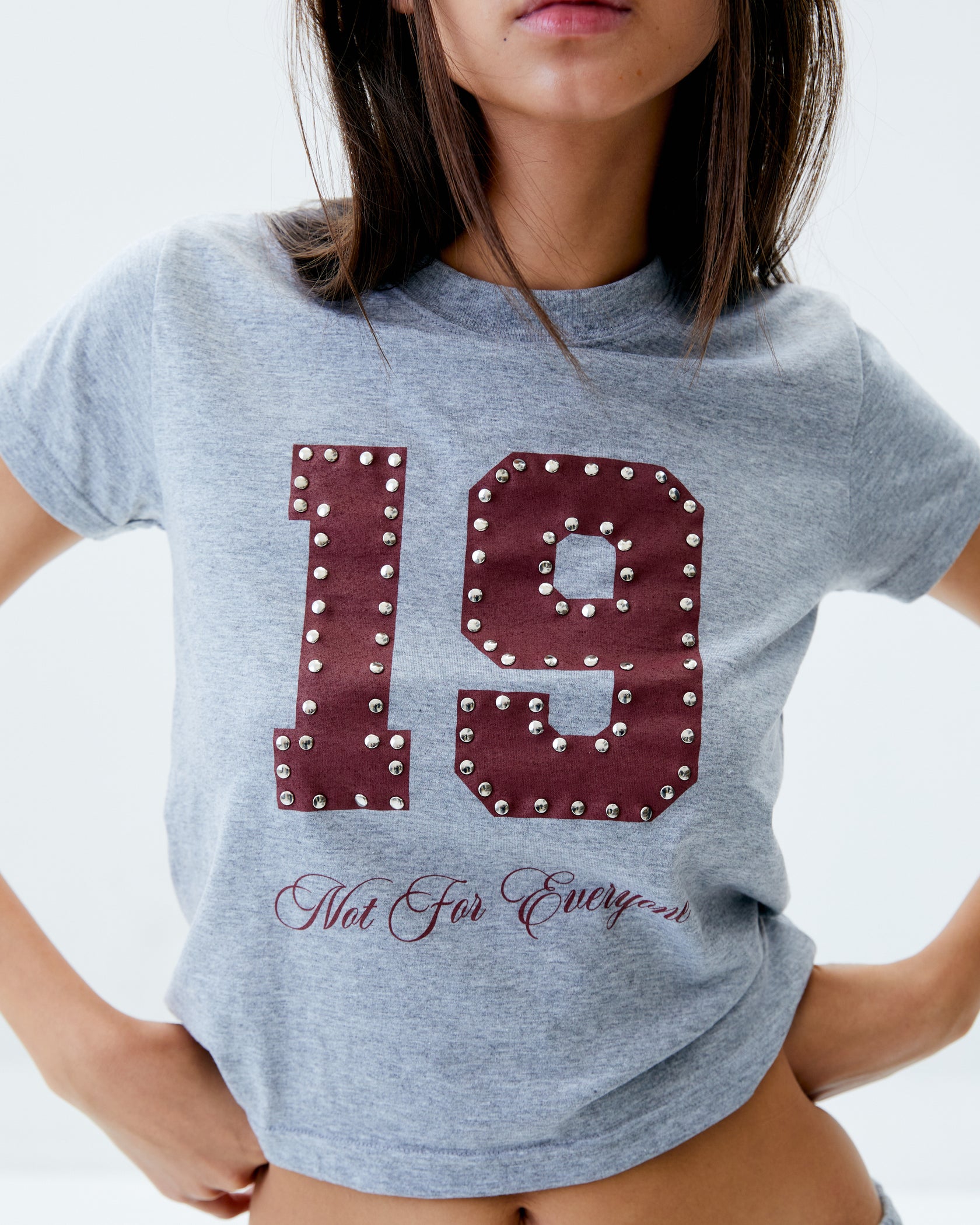 Not for everyone - 19 studded baby tee